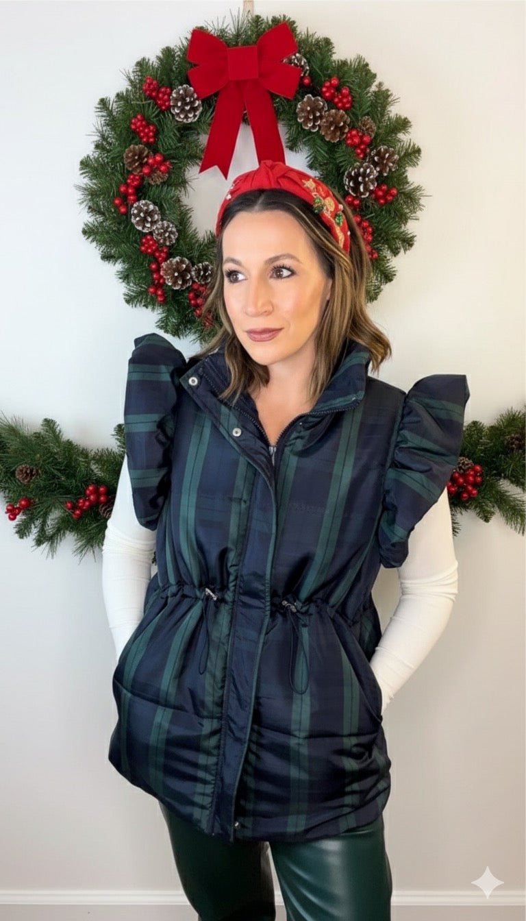 Blackwatch Ruffle Vest – Dear Gigi